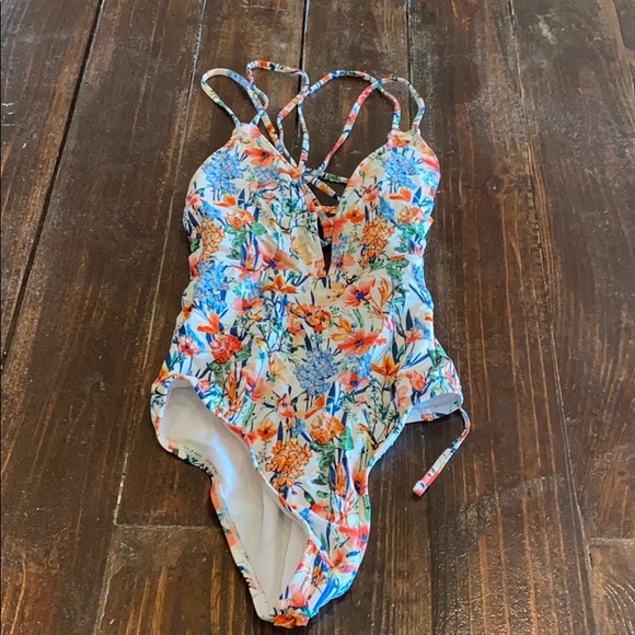 Lucky Brand | Swim | Deep V Low Back One Piece Bikini | Poshmark